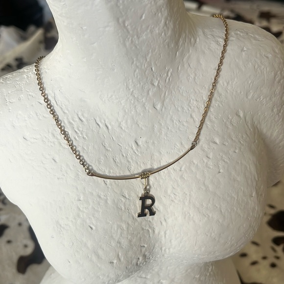 Jewelry | Initial Necklace Letter R Gold Tone Wire Wrapped Dangle Vintage Personalized | Poshmark